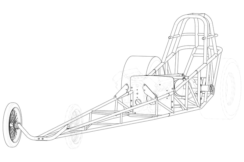 200" Front Engine Nostalia Pro/Series Chromoly Dragster Chassis Kit 05