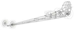 200" Front Engine Nostalia Pro/Series Chromoly Dragster Chassis Kit 05