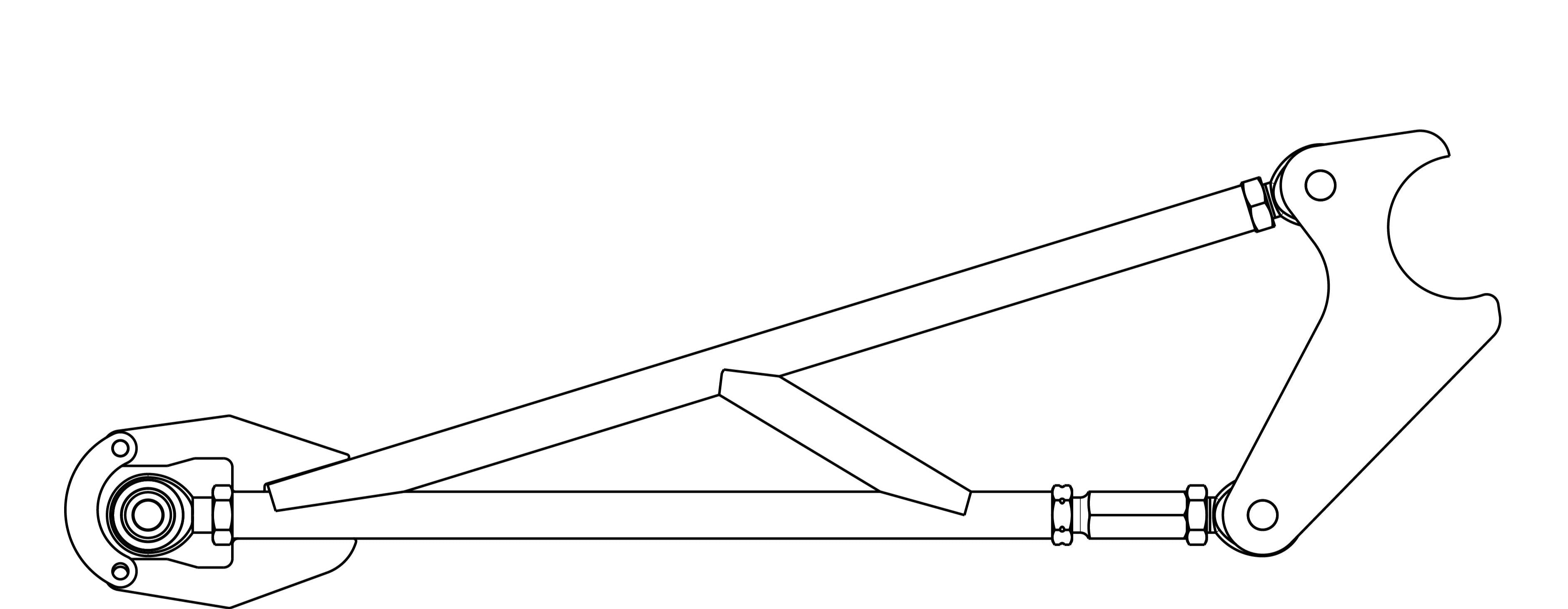 28" Double Adjustable Ladder Bars With Chromoly Rod Ends