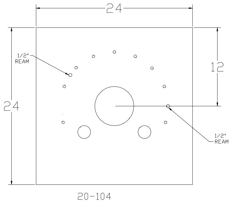 Motor Plate Keith Black Block Alum 2′ x 2′ x 5/16";20208